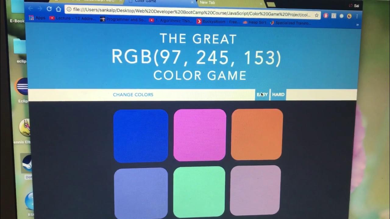 RGB Color Game using HTML,CSS and Javascript - YouTube