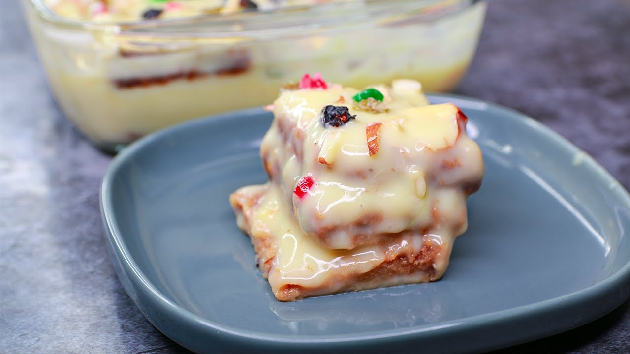 Bread Custard Pudding Dessert | Easy & Quick Bread Custard Pudding ...