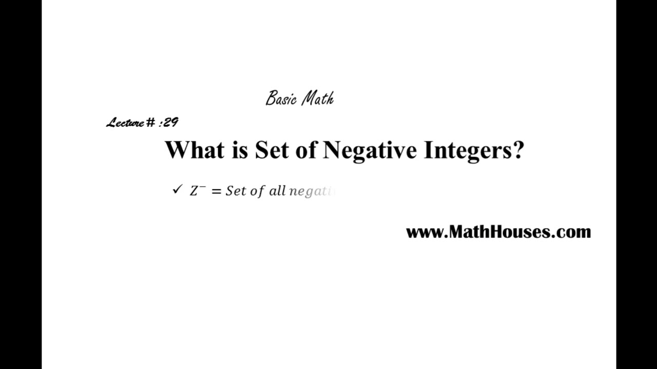 B#29 What is Set of Negative Integers - YouTube