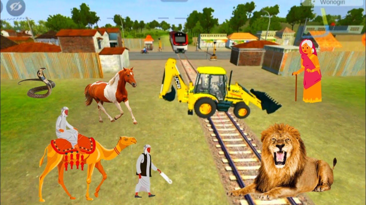 JCB VS Train Simulator Indonesia Game || JCB For Bus simulator ...