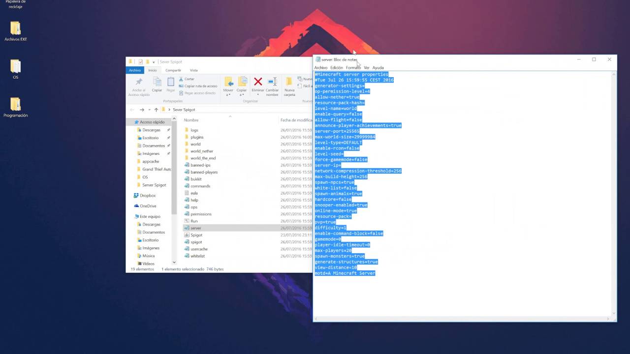 Como crear servidor de Minecraft Spigot 1.8.8 | Windows 10 | Facilmente ...