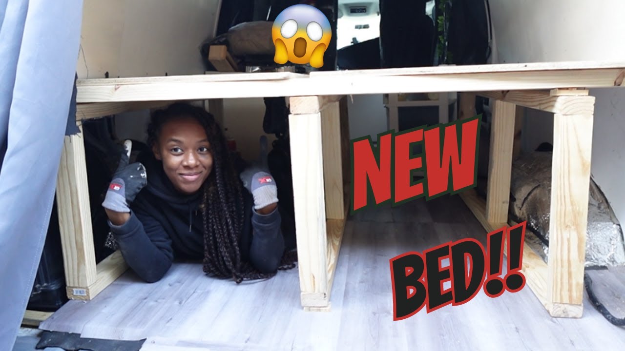 Building a Bed in my Chevy Express Van Conversion - YouTube