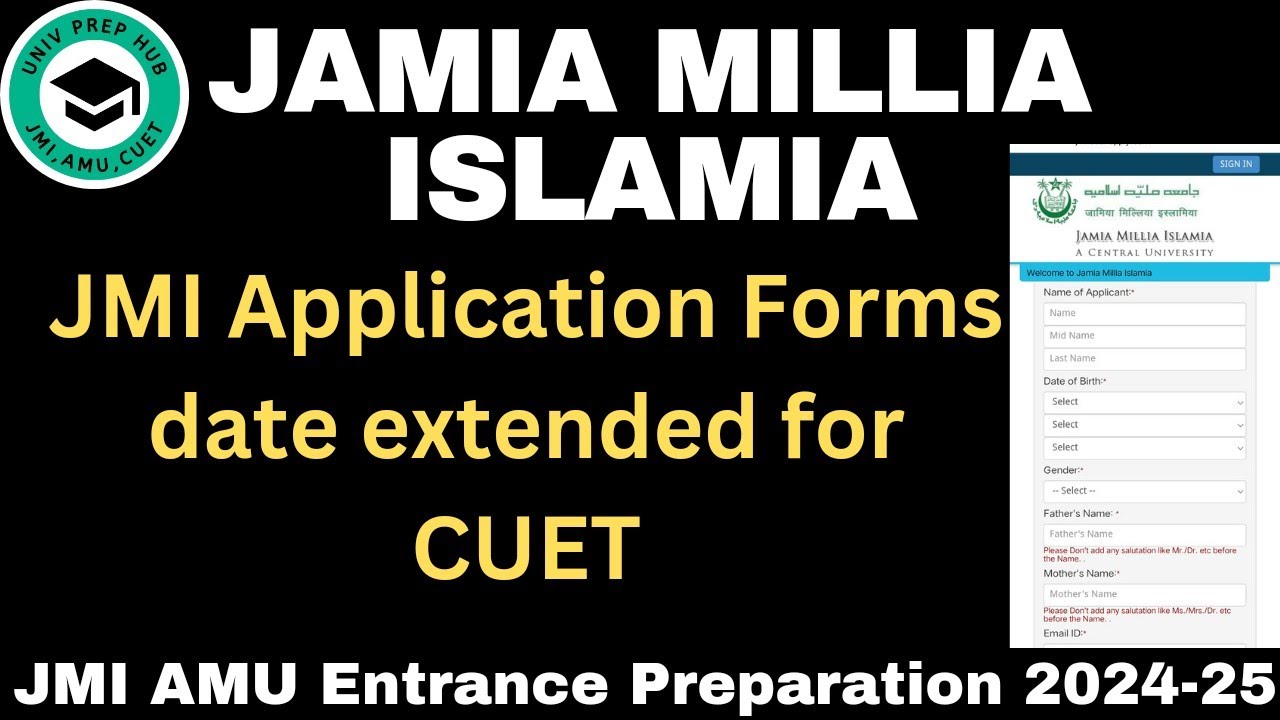 JMI Application Forms Extended| JAMIA MILLIA ISLAMIA| Big Notice| CUET ...