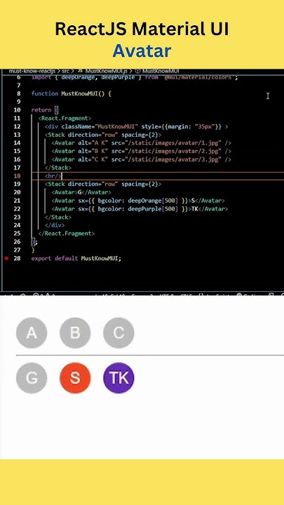 Must Know #react material UI Avatar concept #shorts #hindi - YouTube