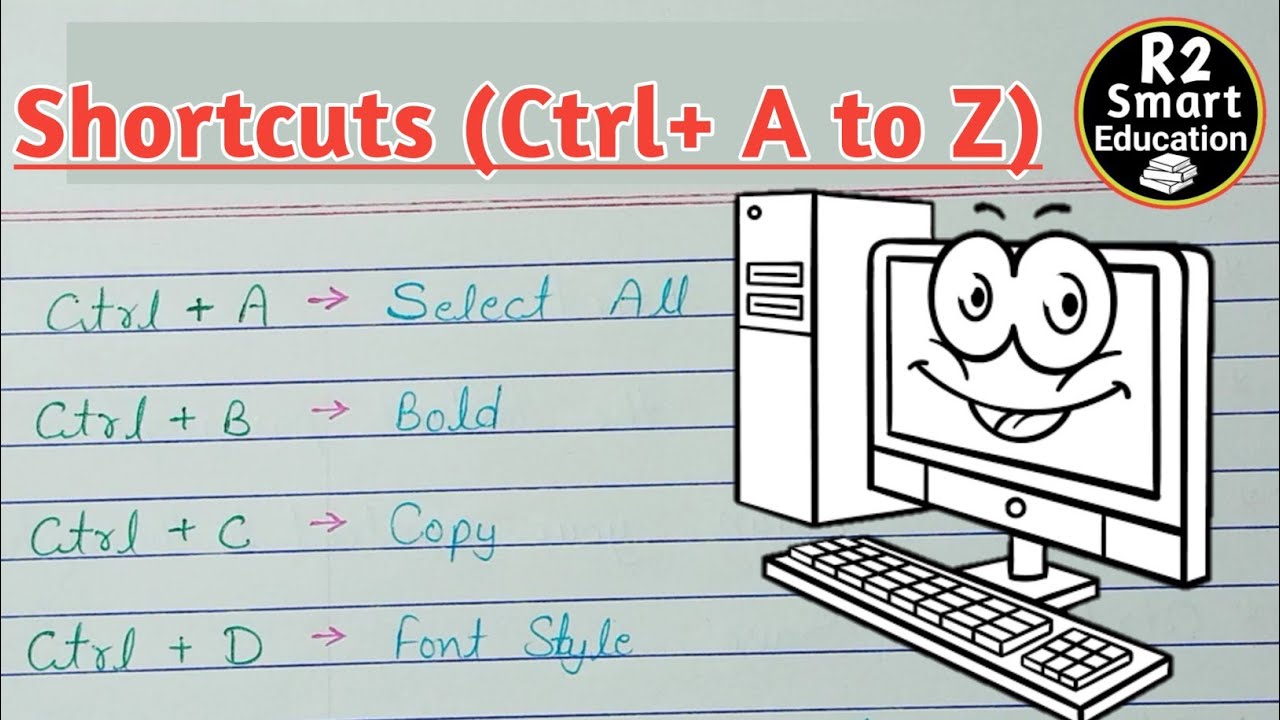 🖥️💻 Shortcuts ( Ctrl+A to Z) #shortcuts #computer shortcut - YouTube
