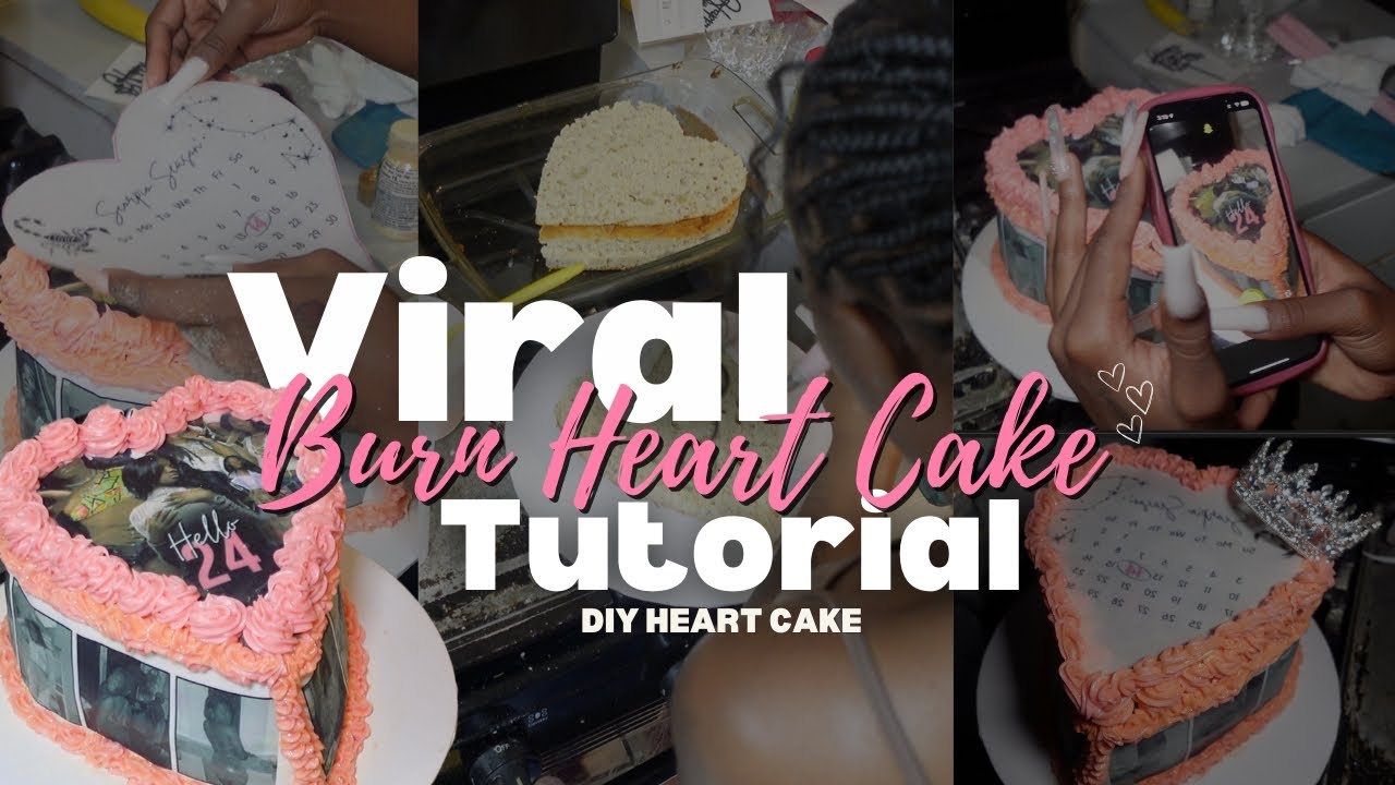 VIRAL Burn Heart Cake | DIY Tutorial - YouTube