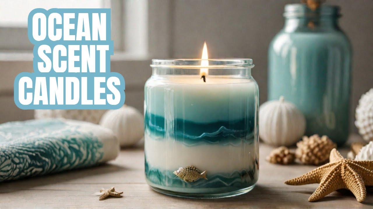 DIY Ocean-Themed Scented Candle 🌊🐚 | Easy & Aesthetic Candle Making ...