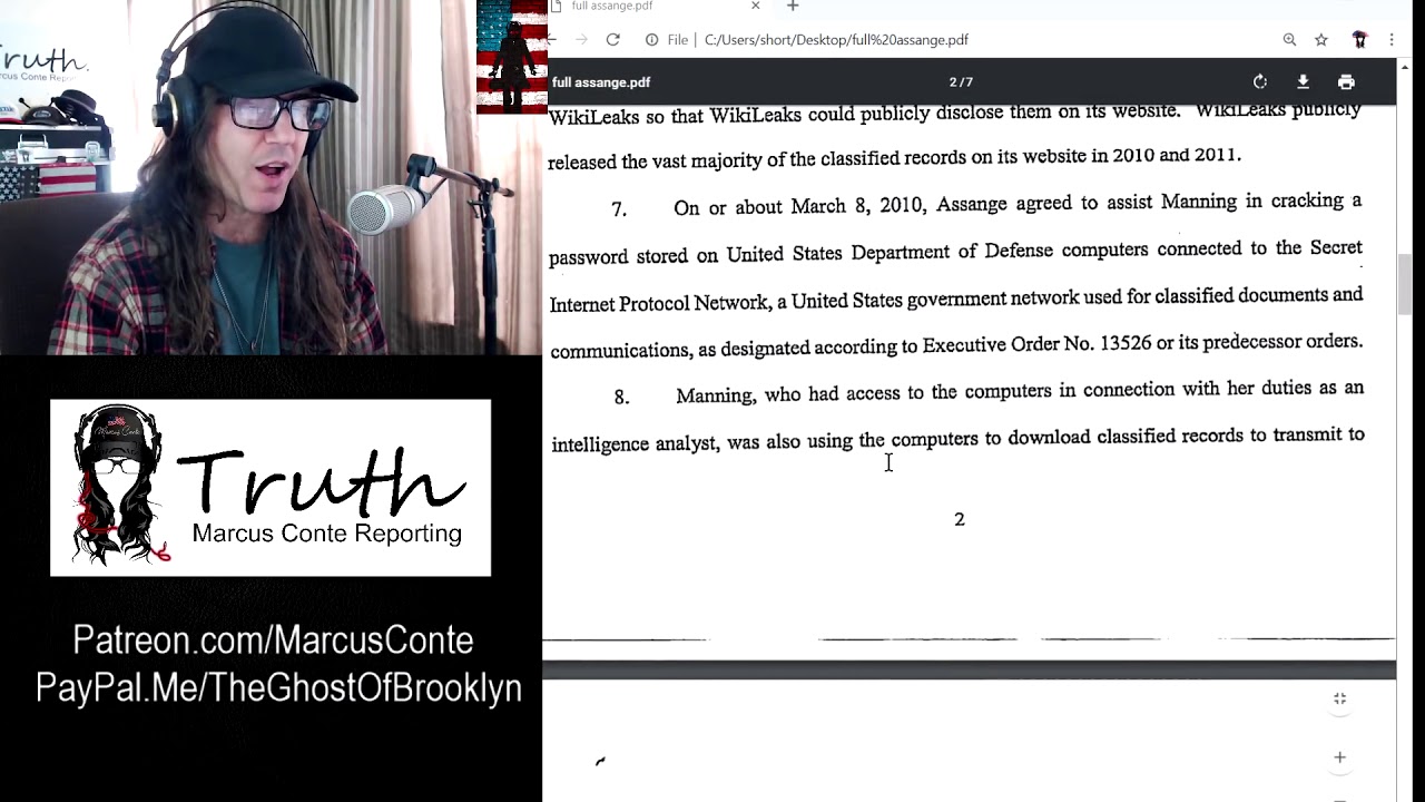 🔴 Julian Assange Indictment Is Bs Conspiracy To Commit Computer