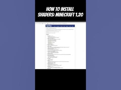 How to install SHADERS: Minecraft 1.20.1 #minecraft #ytshorts #tutorial ...