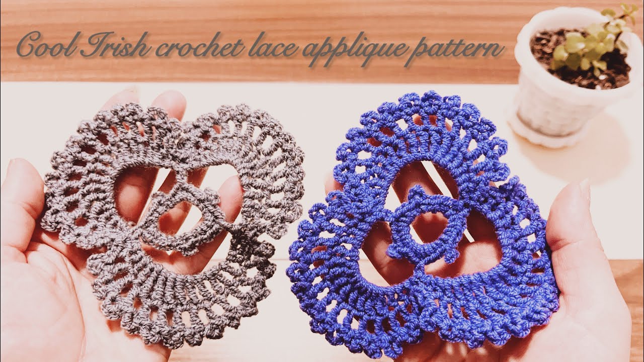 Cool Irish crochet lace applique pattern - YouTube
