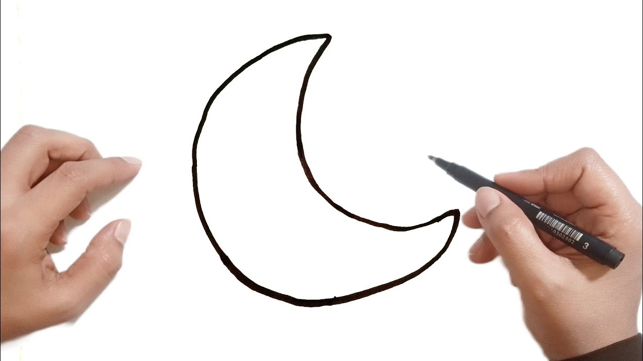 رسم قمر سهلكيف ترسم قمررسم سهلتعليم الرسم خطوه بخطوه للمبتدئين Youtube