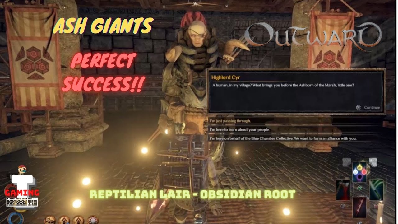 Outward Ash Giants Quest Reptilian Lair Perfect Success - YouTube