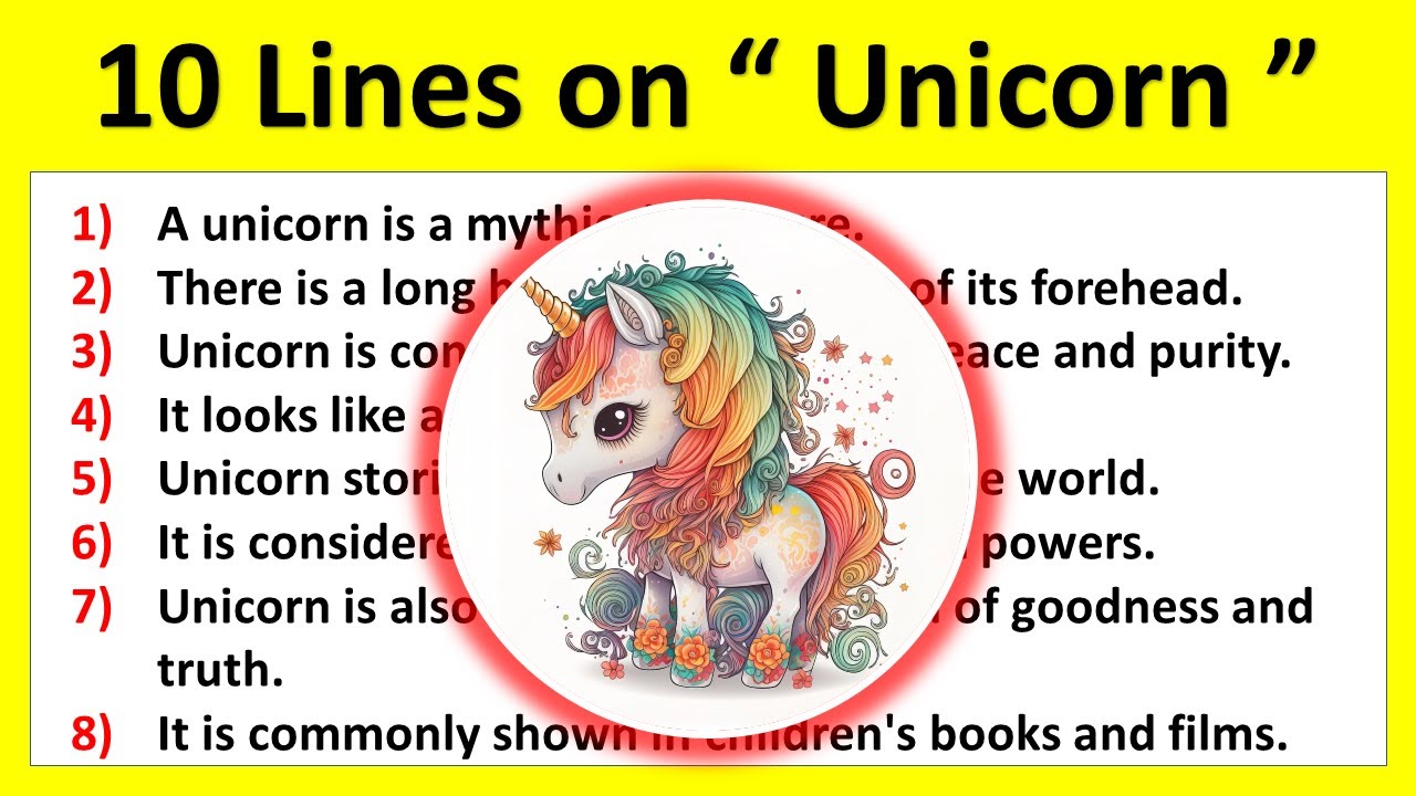 10 Lines on Unicorn in English | Short essay on Unicorn | Unicorn 10 ...