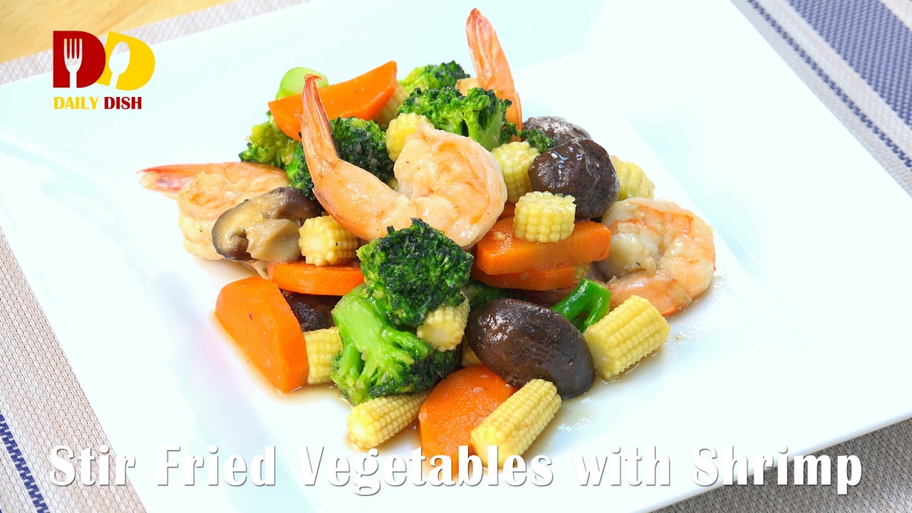 Stir Fried Vegetables with Shrimp (Chinese Food) ผัดผักรวมมิตรกุ้ง ...