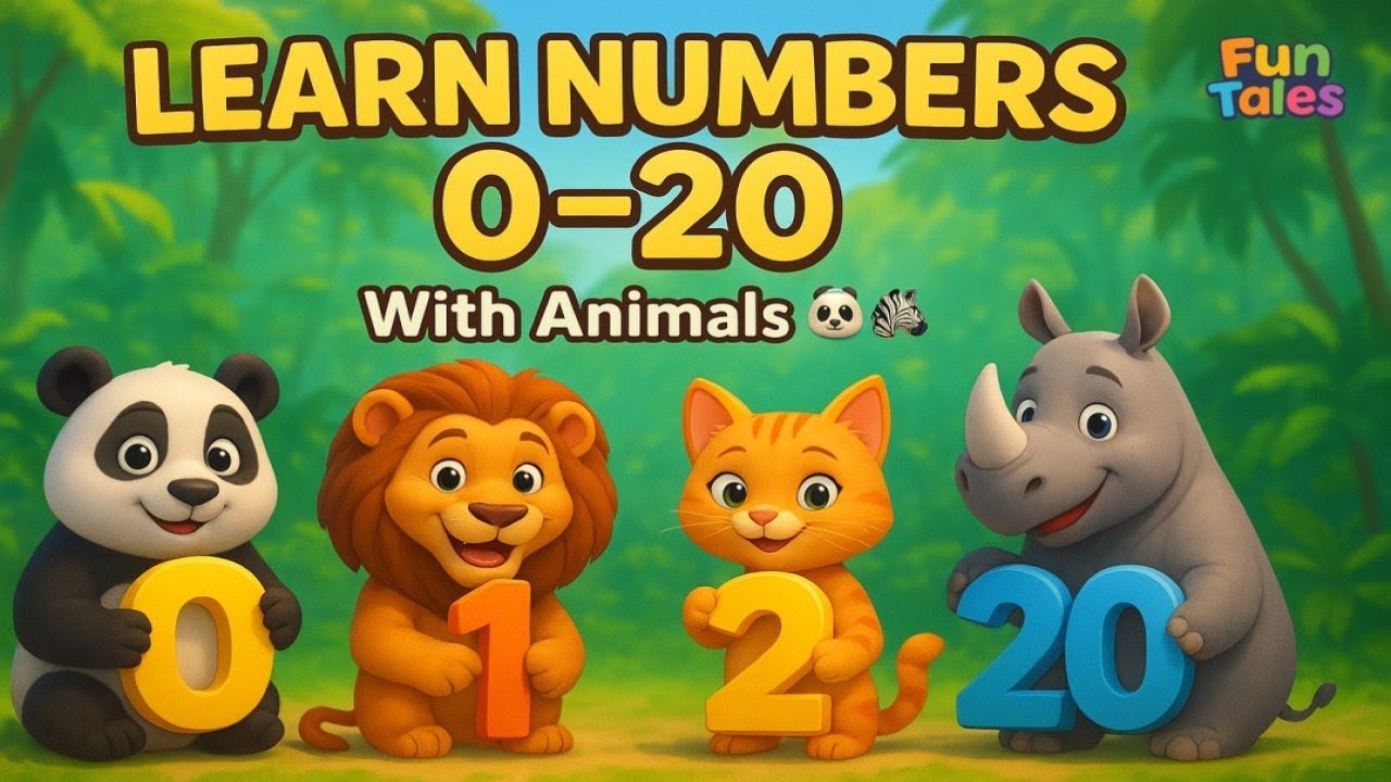 Learn Numbers 0–20 with Animals | Fun Counting for Kids - YouTube