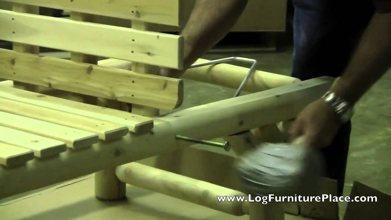 Log Chaise Lounge by Rustic Natural Cedar | Log Chaise Lounge Assembly ...