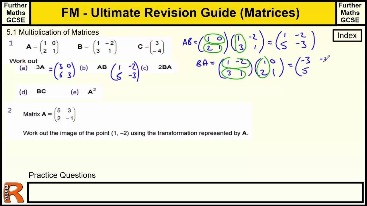 Matrix Multiplication Ultimate revision guide for Further maths GCSE ...