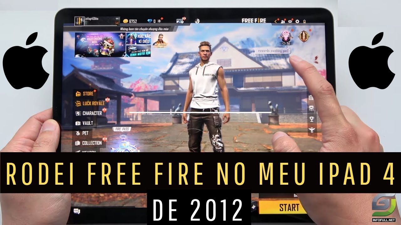 JOGANDO FREE FIRE NUM IPAD 4 DE 2012 - YouTube