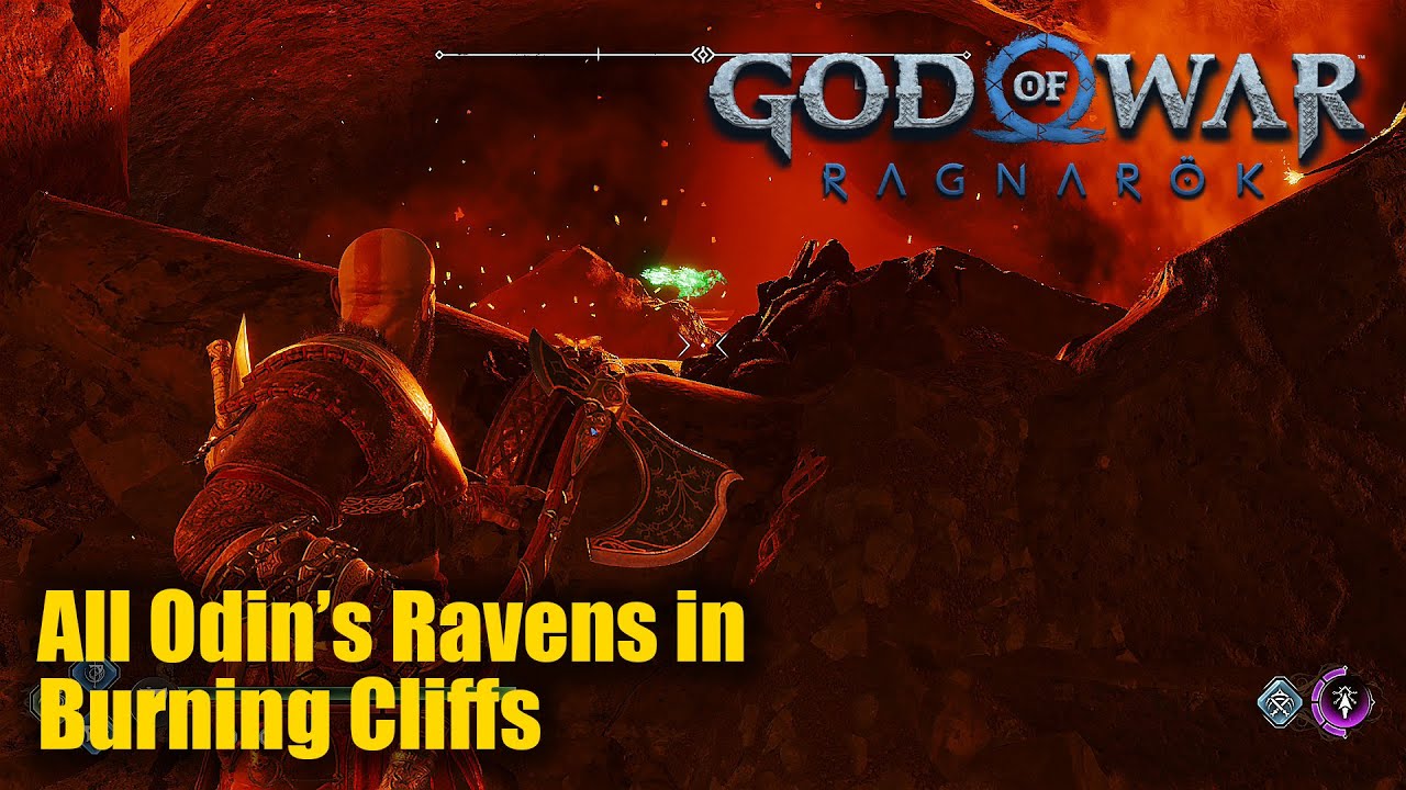 God of War Ragnarok - All Odin's Ravens in Burning Cliffs Muspelheim ...