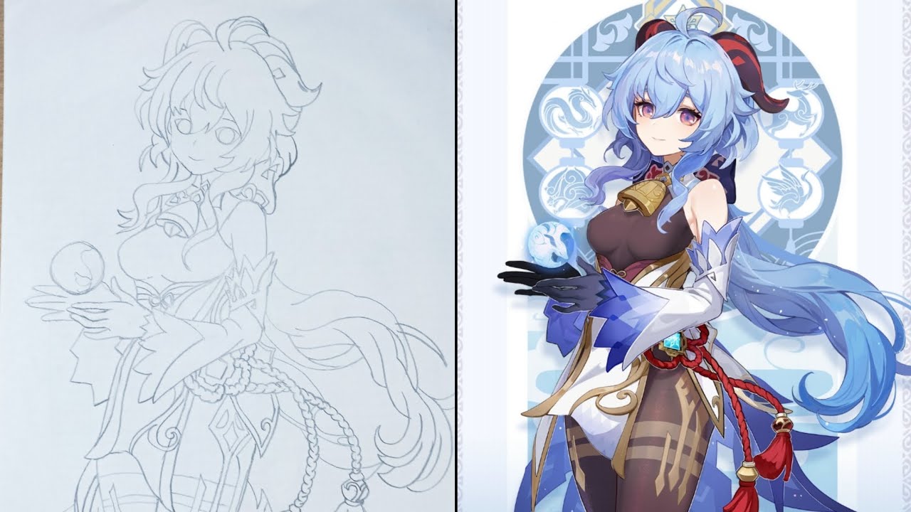 Drawing Ganyu (Sketching) 🖤 #anime #genshinimpact #pencilart # ...