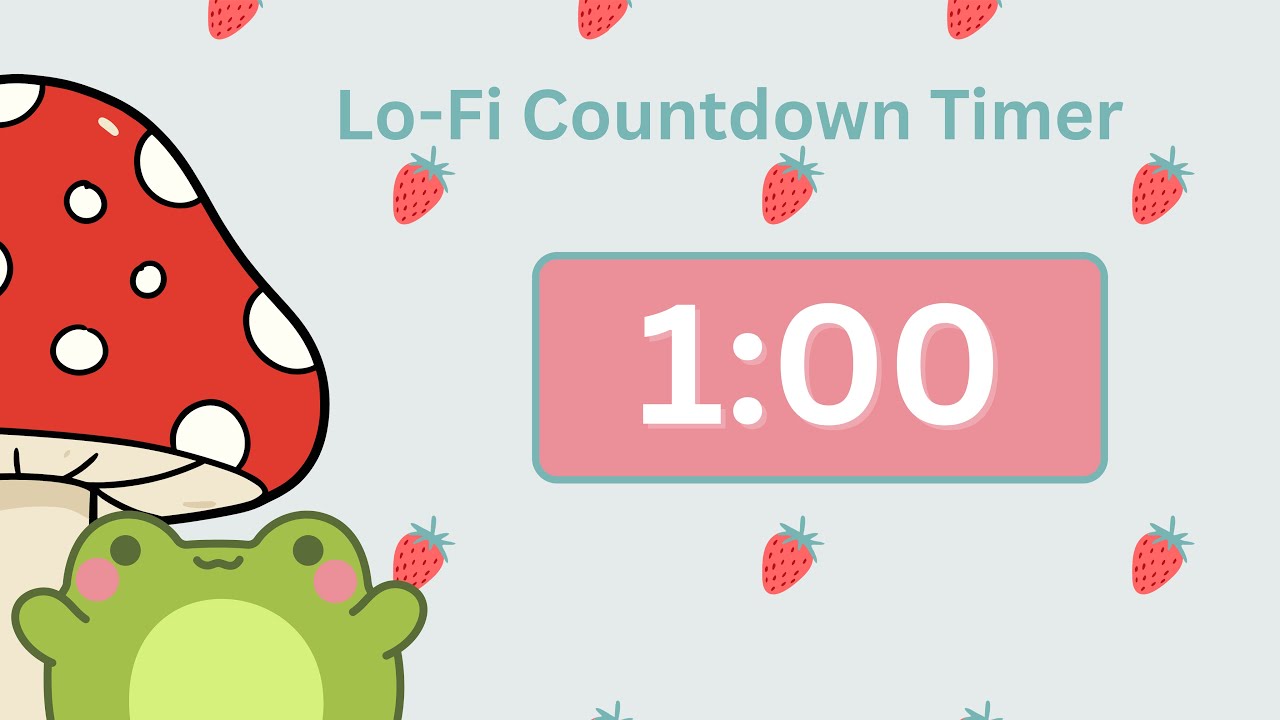 1-Minute Countdown Timer with LoFi Music | Cute Frog & Mushroom Focus ...