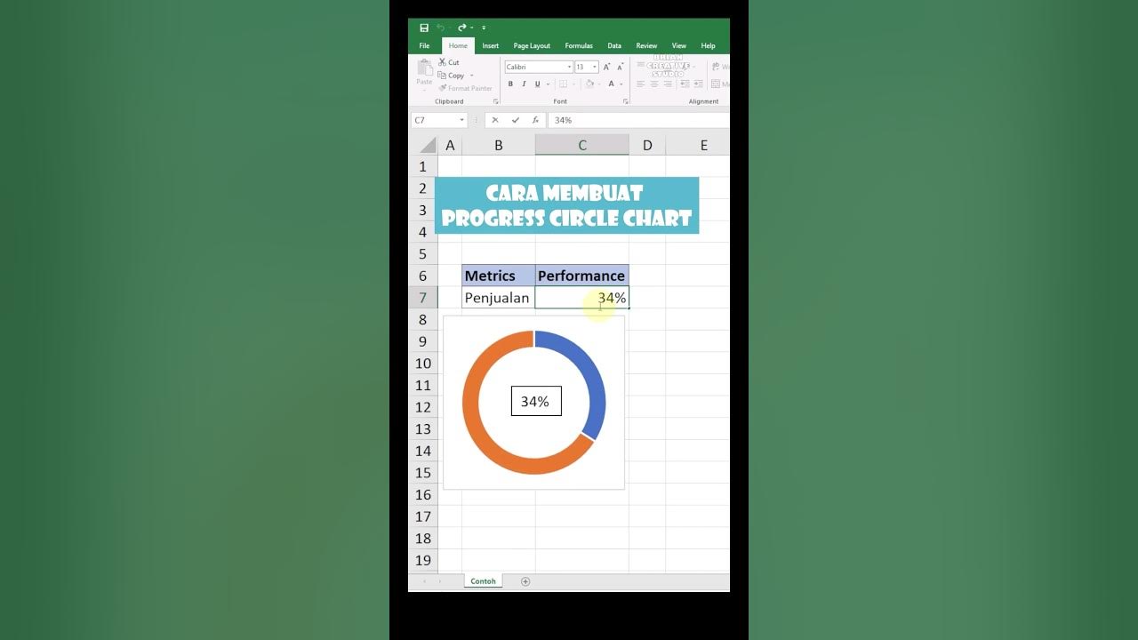Cara membuat Progress Circle Chart | Excel 2019 | #shorts - YouTube