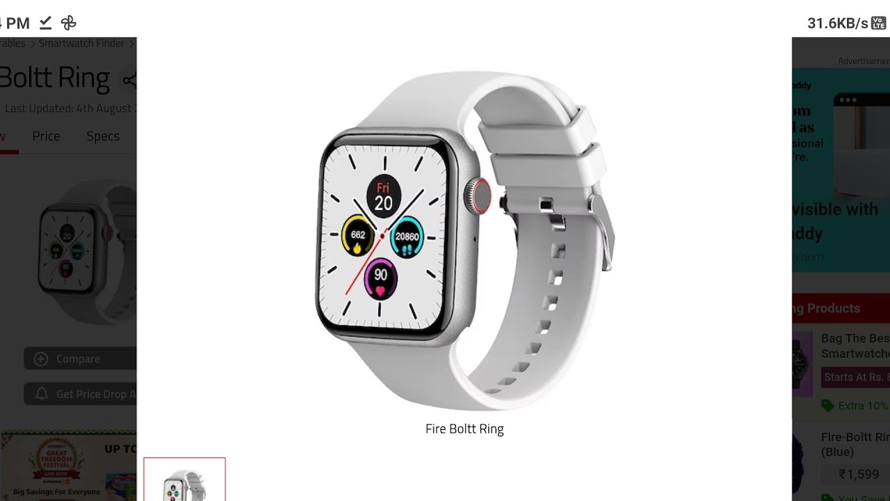 FireBolt Ring smart watch - YouTube