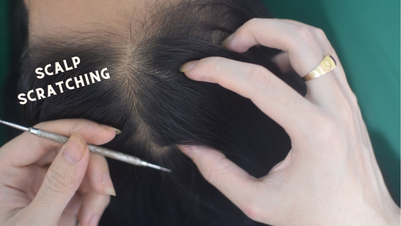 ASMR Scalp Scratching With Tools, Hair Play, Hair Parting With Snoring ...