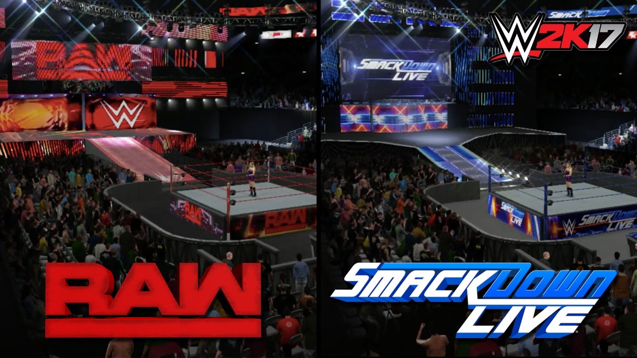 Wwe 2k17 Accurate Raw And Smackdown Live Arenas Ps4 Youtube