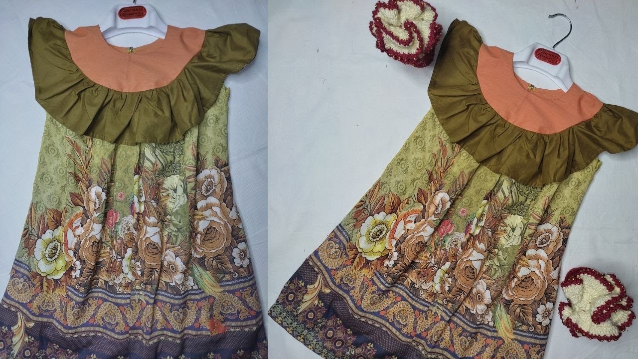 2 Years Baby Round Yoke Frock Cutting and Stitching | Yoke Umbrella ...