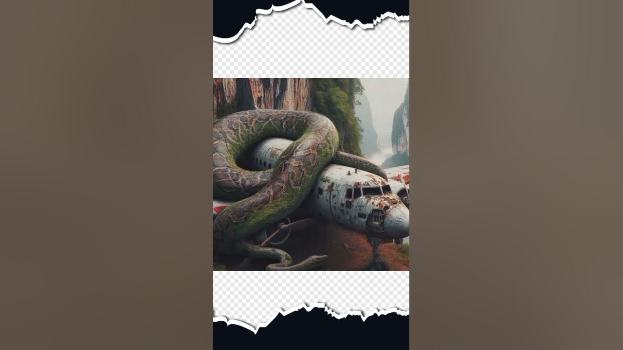 Giant AI Python Coils Around Plane Wreckage in a Creepy, Moss-Covered ...