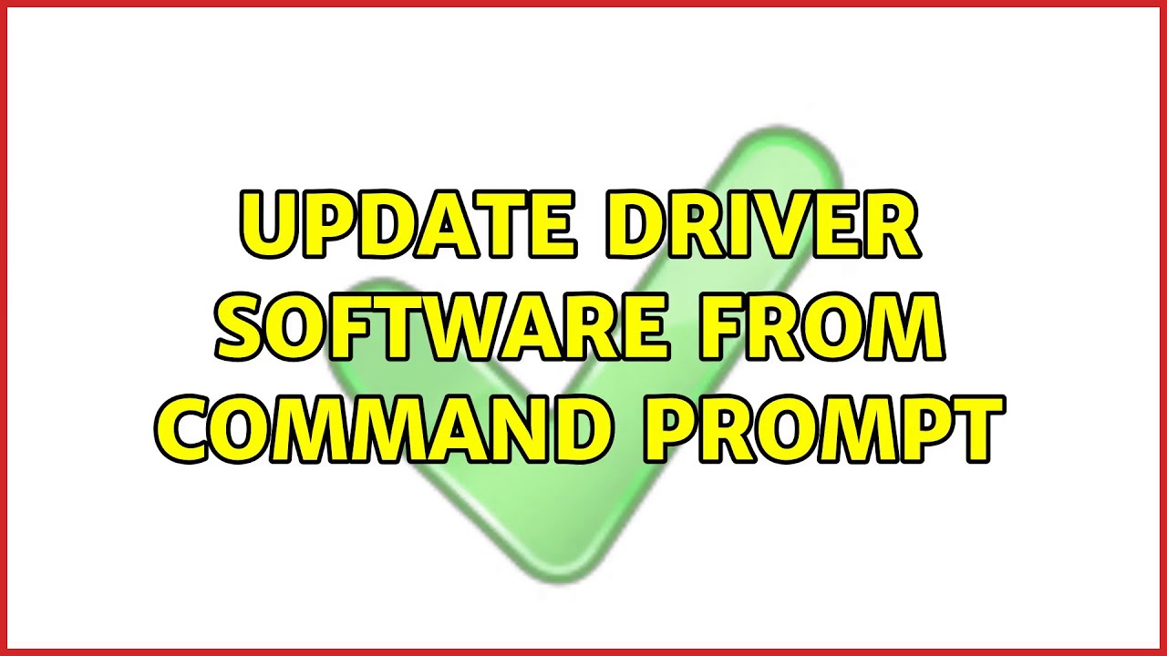 Update Driver Software from command prompt - YouTube