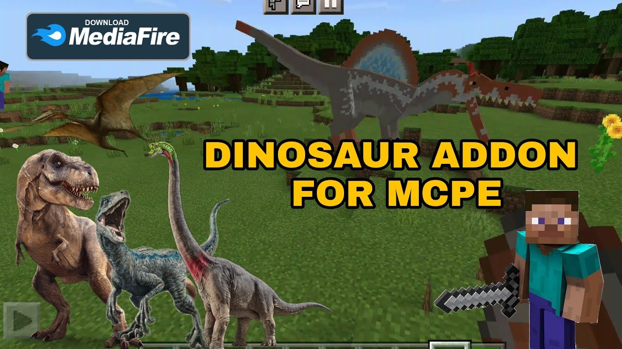 Dinosaur Addon For Minecraft PE || MCPE - YouTube