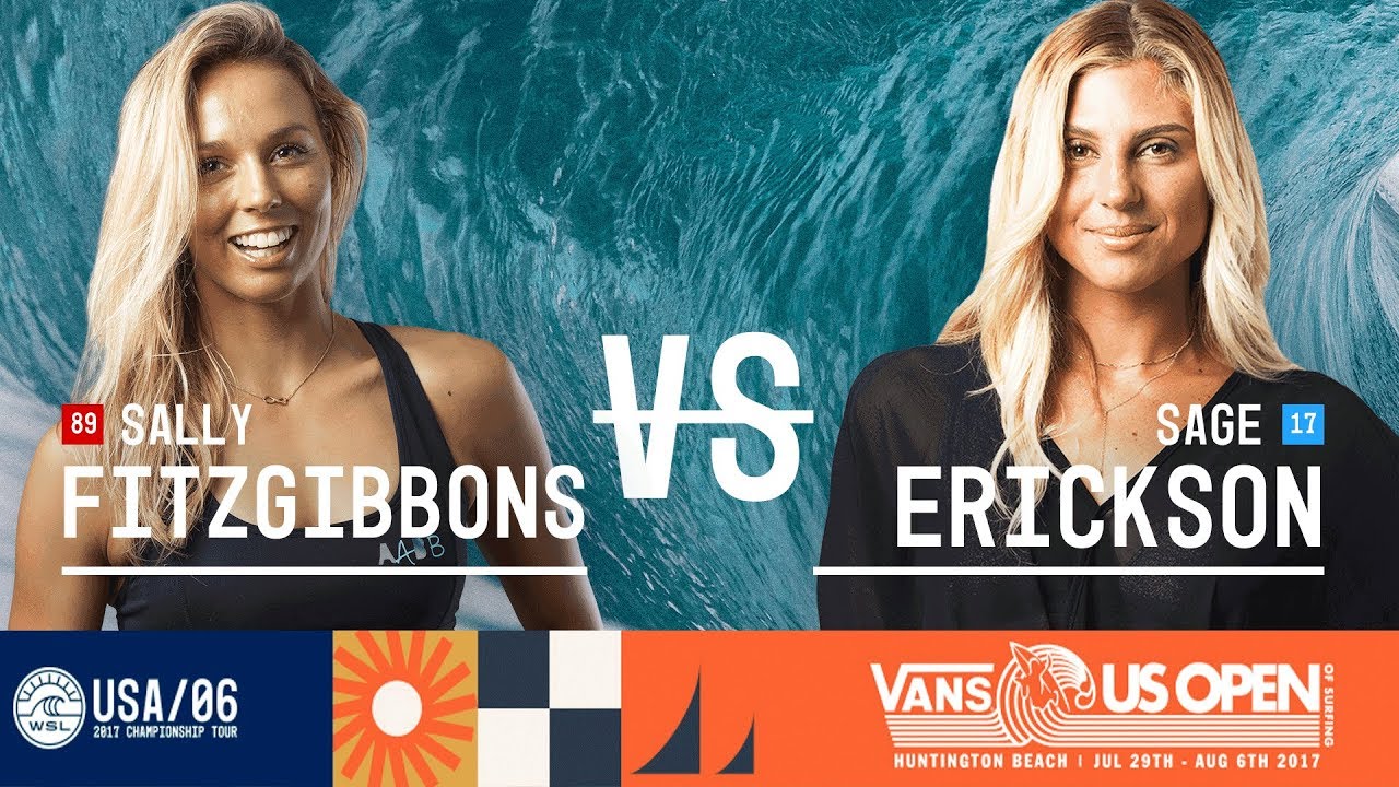 Sally Fitzgibbons vs. Sage Erickson - Quarterfinals, Heat 3 - Vans US ...