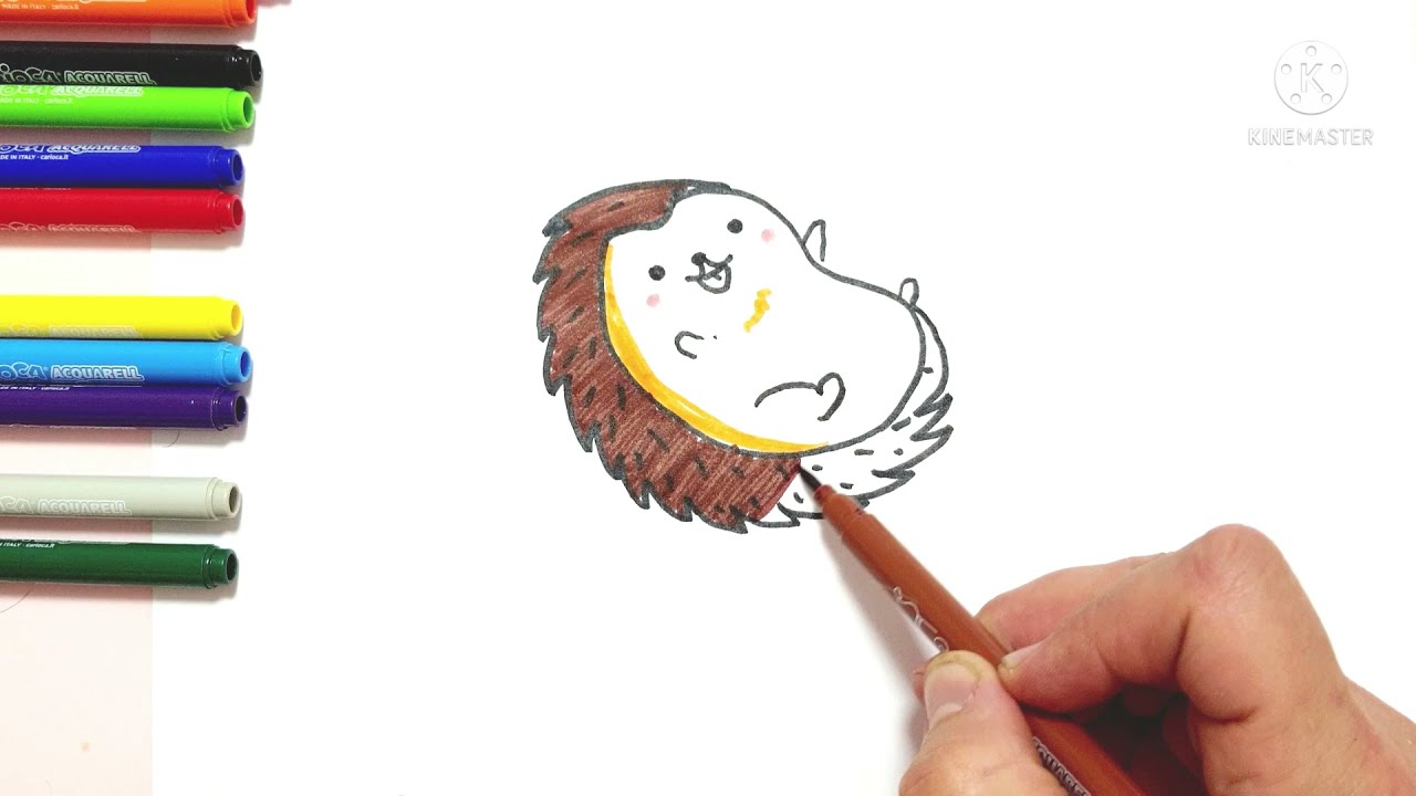 HOW TO DRAW A HEDGEHOG CÓMO DIBUJAR UN ERIZO КАК НАРИСОВАТЬ ЕЖИКА - YouTube
