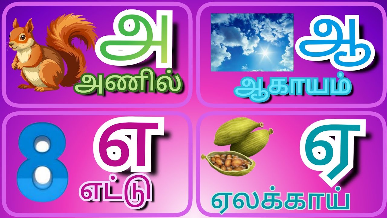 உயிர் எழுத்துக்கள்| Uyireluthukkal|Tamil alphabet|அ ஆ இ|a aa e ee ...