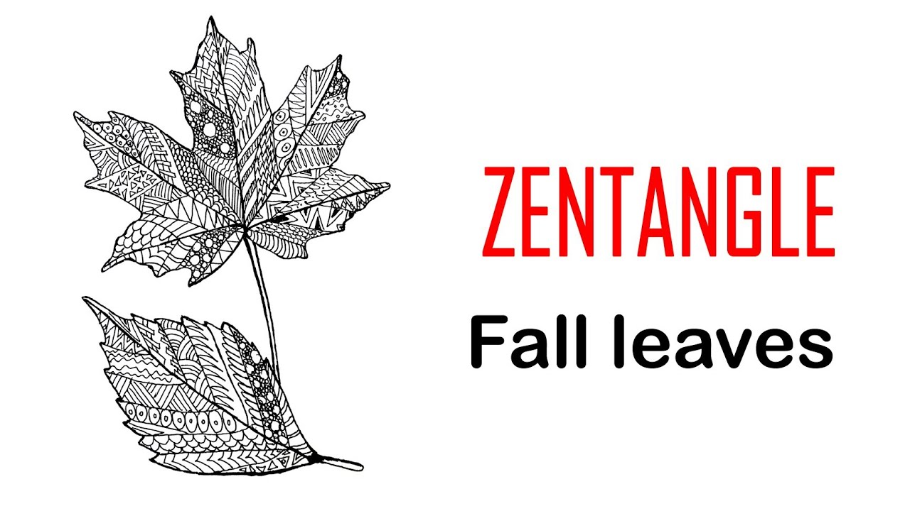 How to draw a Zentangle Fall leaves pattern / ZENTANGLE FALL LEAVES ...