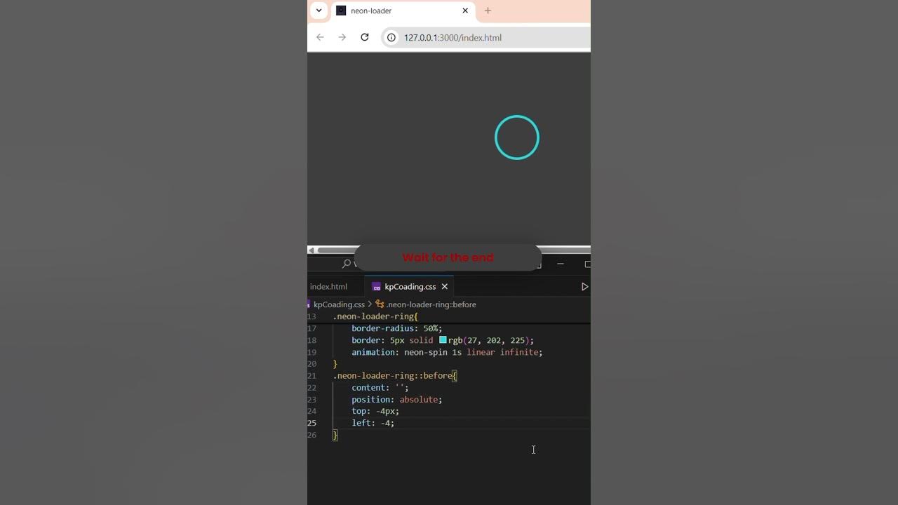 "Neon Loading Animation using HTML & CSS 🔥💡" #shotrs #html #css #htmlcssjavascript # ...