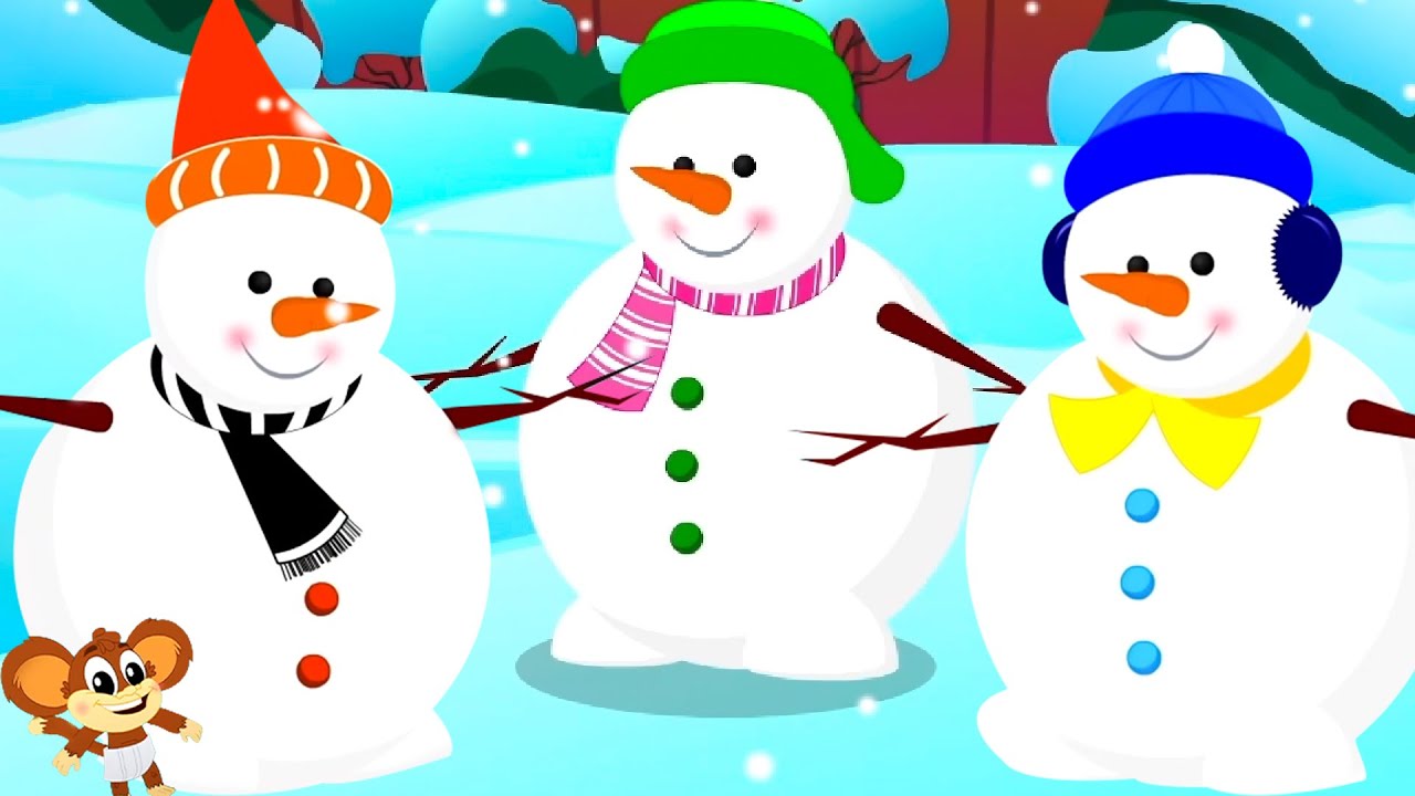 Five Little Snowmen, Nursery Rhymes for Kids by Monkey Rhymes - YouTube