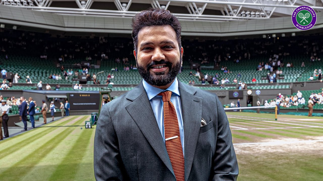 Indian cricket captain Rohit Sharma visits Wimbledon - YouTube