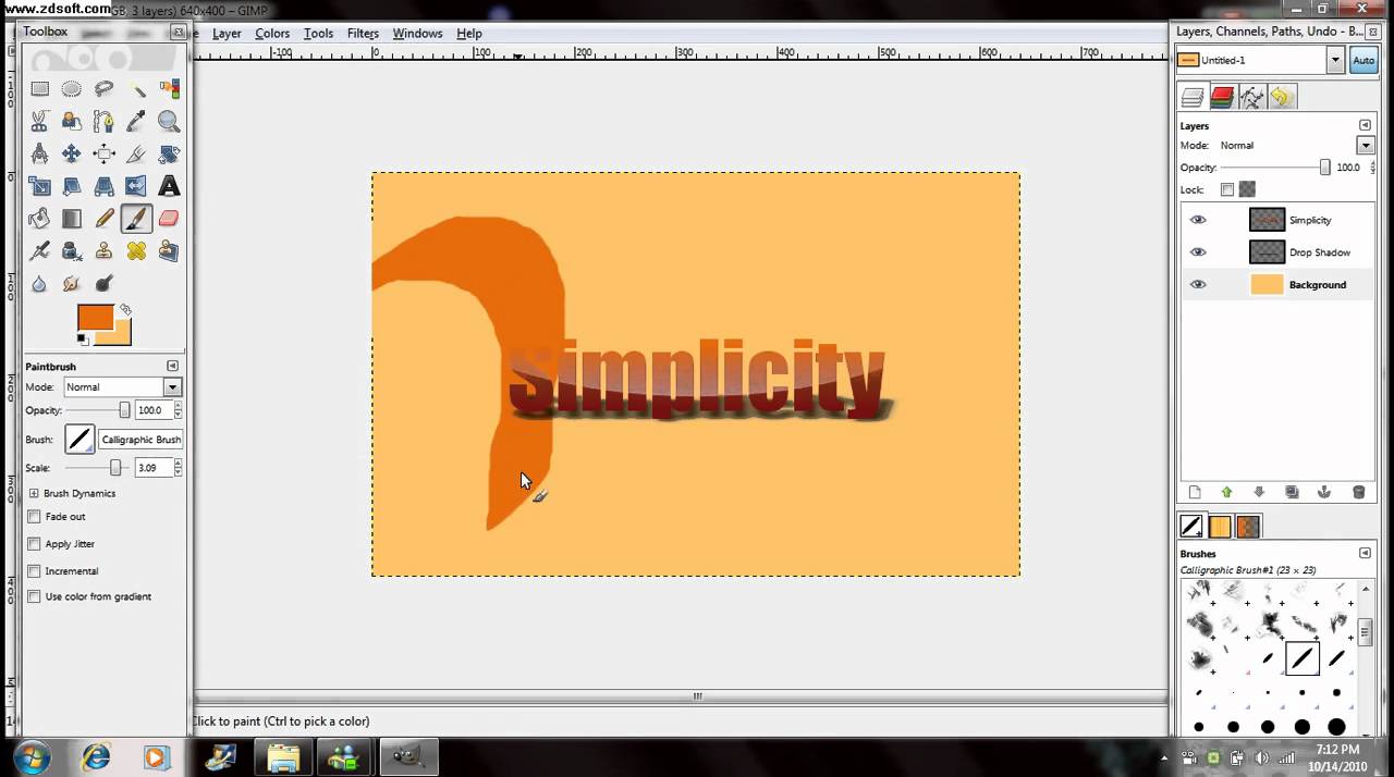 Glossy Text + Shadow-Gimp Tutorial - YouTube