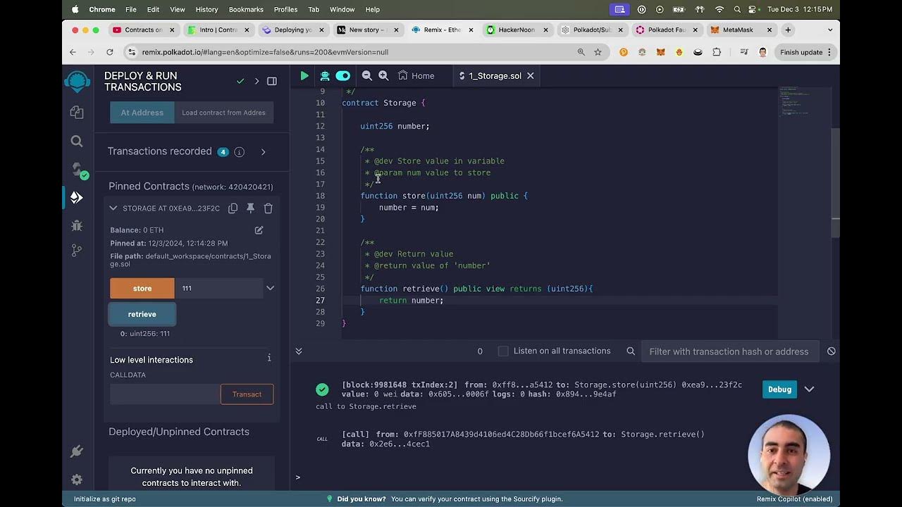 How to deploy a Solidity smart contract to Polkadot - YouTube