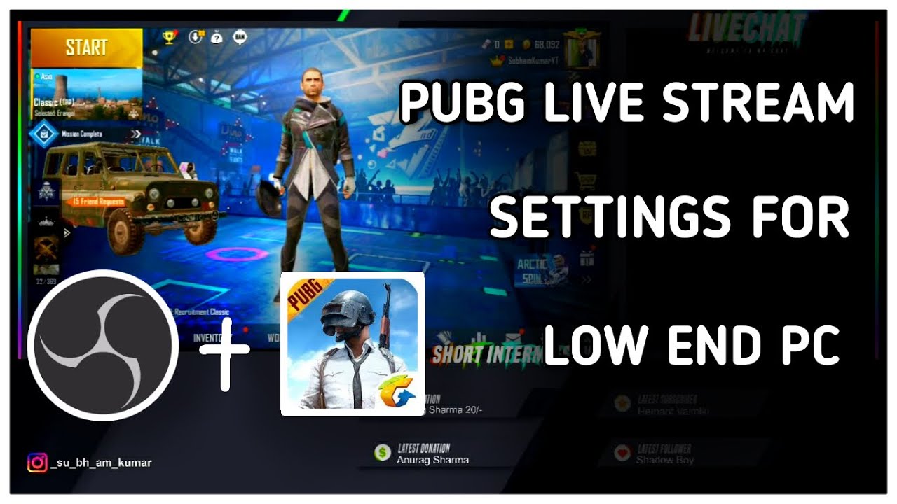 How To Live Stream PUBG Mobile On Low End PC | Best OBS Stream Settings ...
