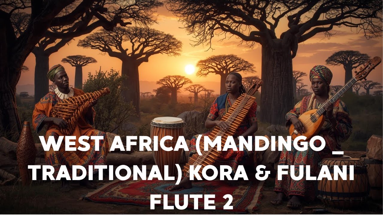West Africa (Mandingo _ Traditional) kora & Fulani flute 2 ...