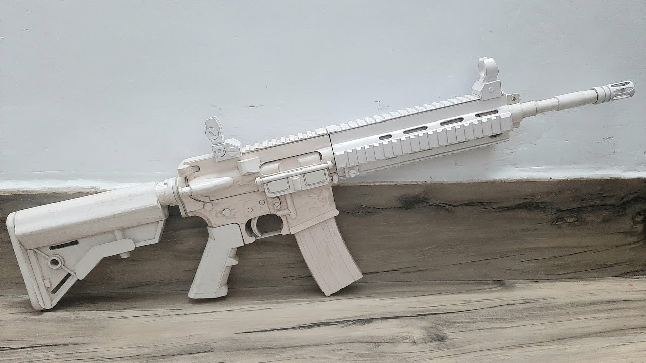 How to make a paper gun that shoots. Paper M4(HK416,M416) - YouTube