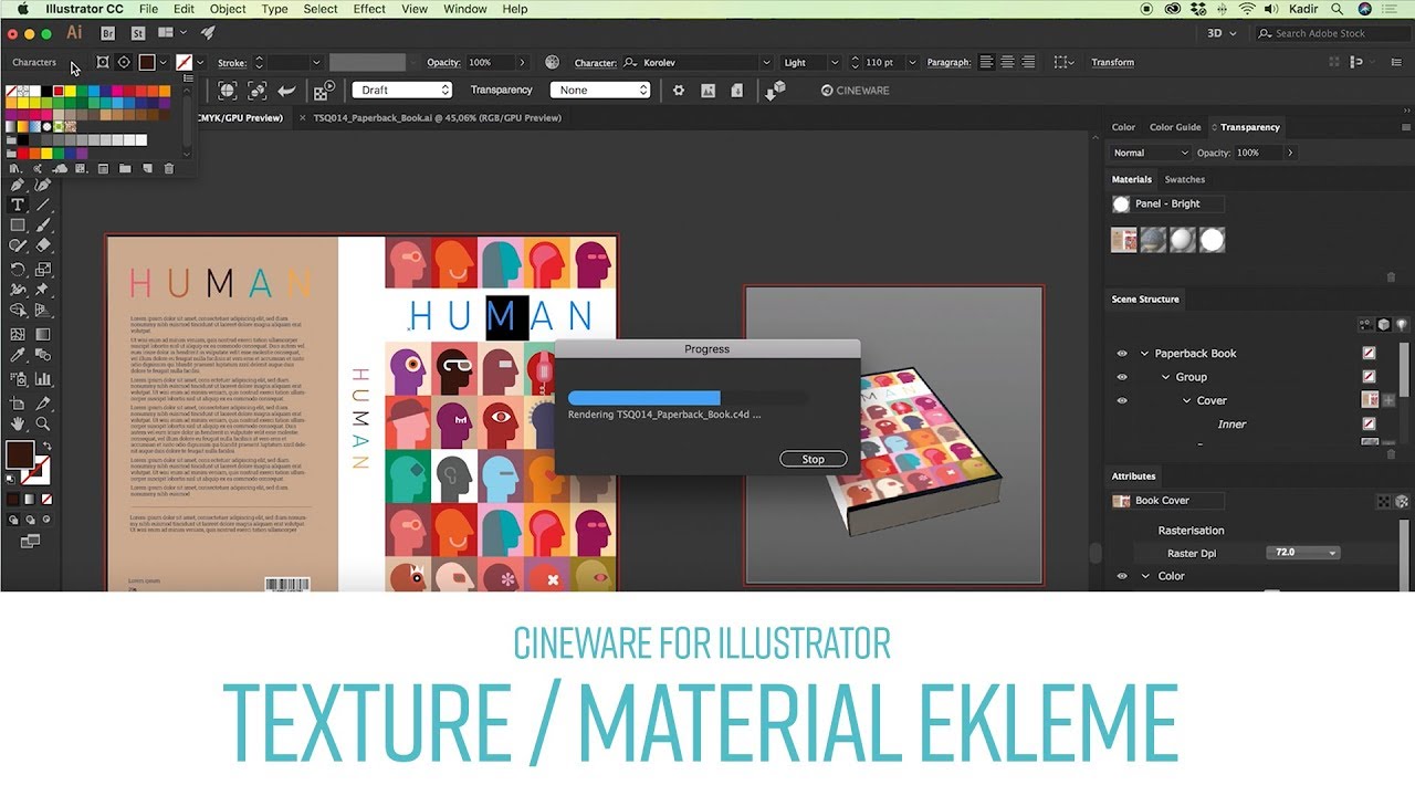 Cineware for Illustrator - Texture/Material Ekleme - YouTube