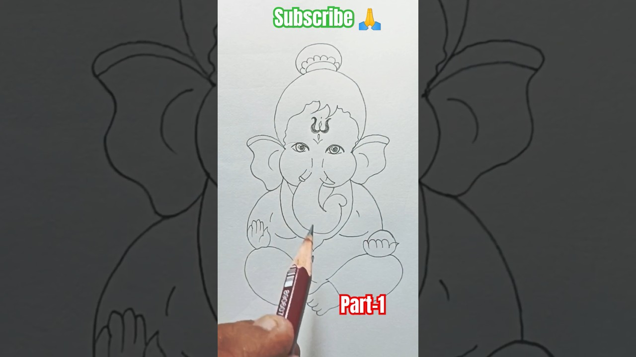 ganpati bappa drawing easy l for beginner l Ganesh ji ka drawing # ...