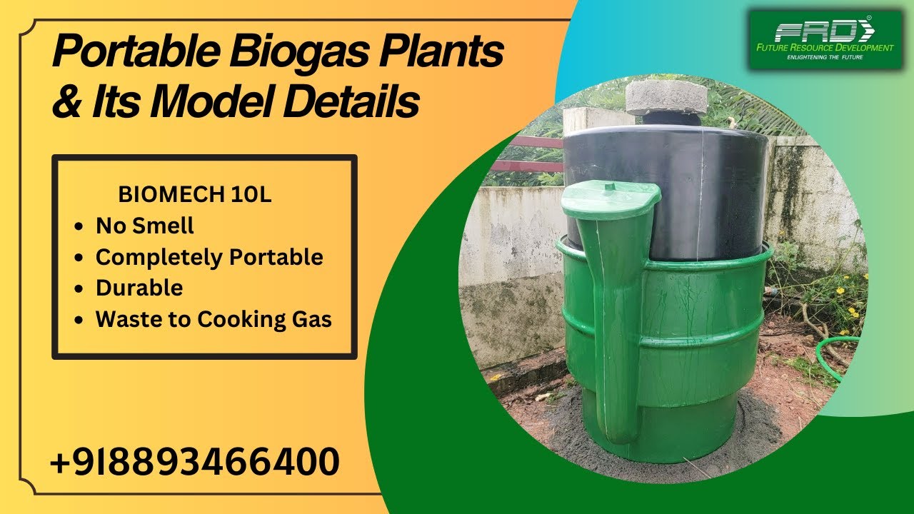 Portable Biogas Plant - BIOMECH 10L Model | Its Uses & Features | Waste ...