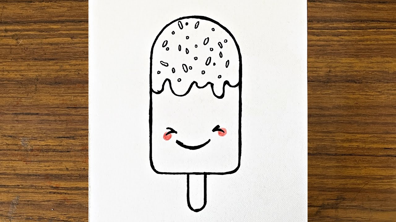 How to draw a cute ice scream || Super easy drawings || Easy drawing ...
