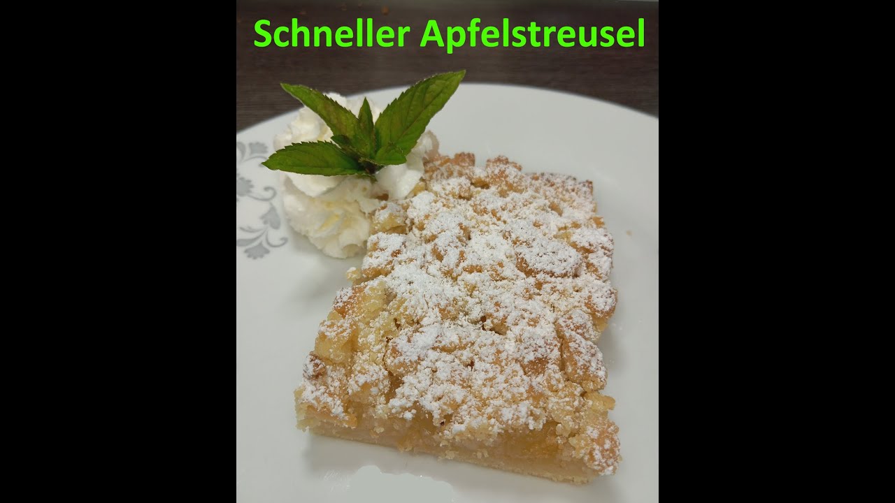 Schneller Apfelstreusel, Apflekuchen mit Apfelkompott und Streuseln ...